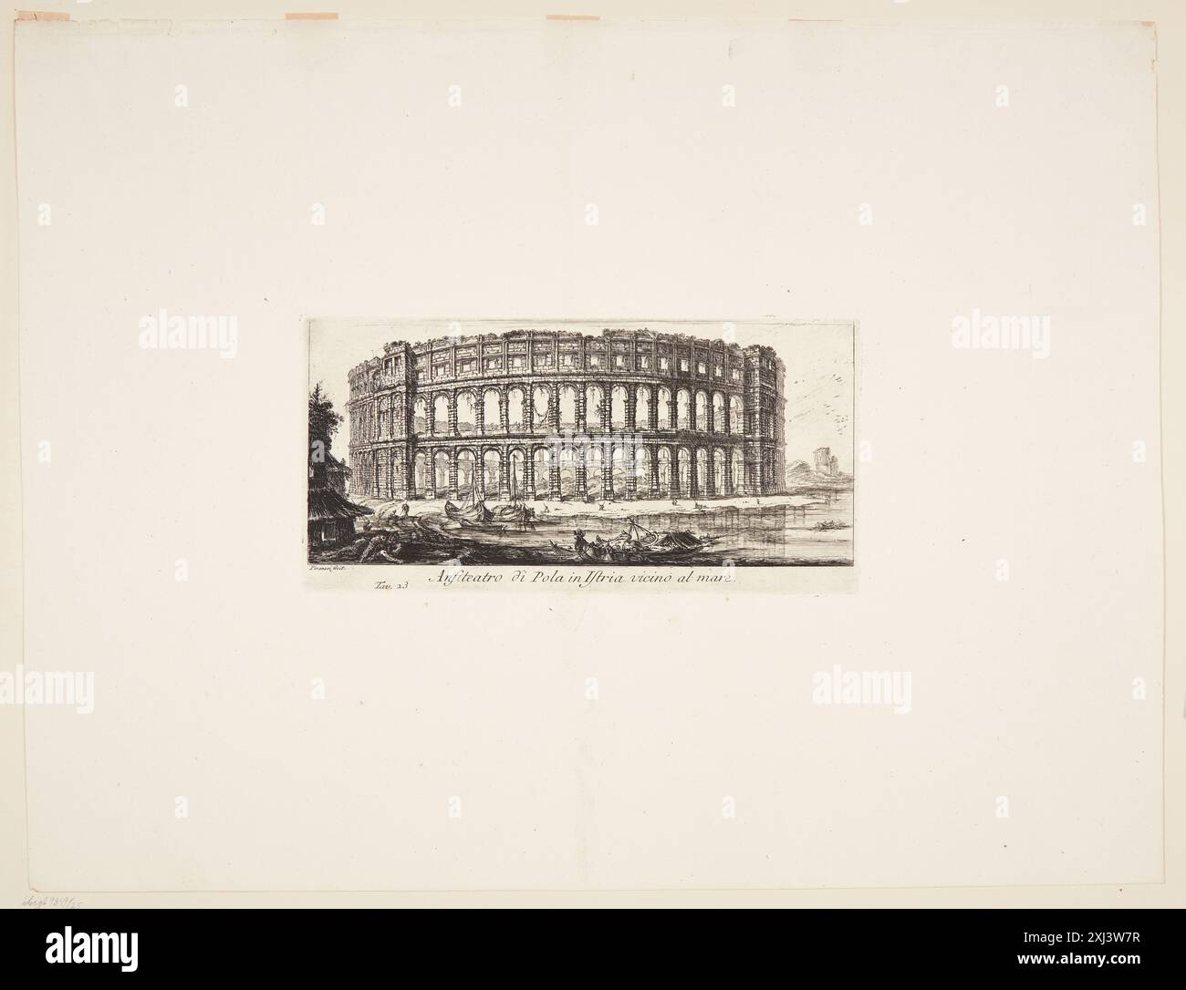 Pula amphitheatre engraving hi-res stock photography and images - Alamy