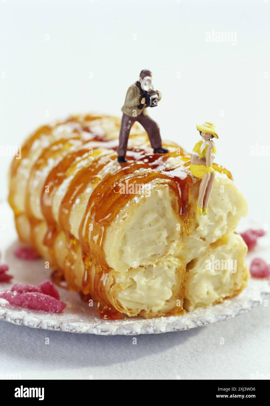 chou pastry and pastry cream log Stock Photo - Alamy