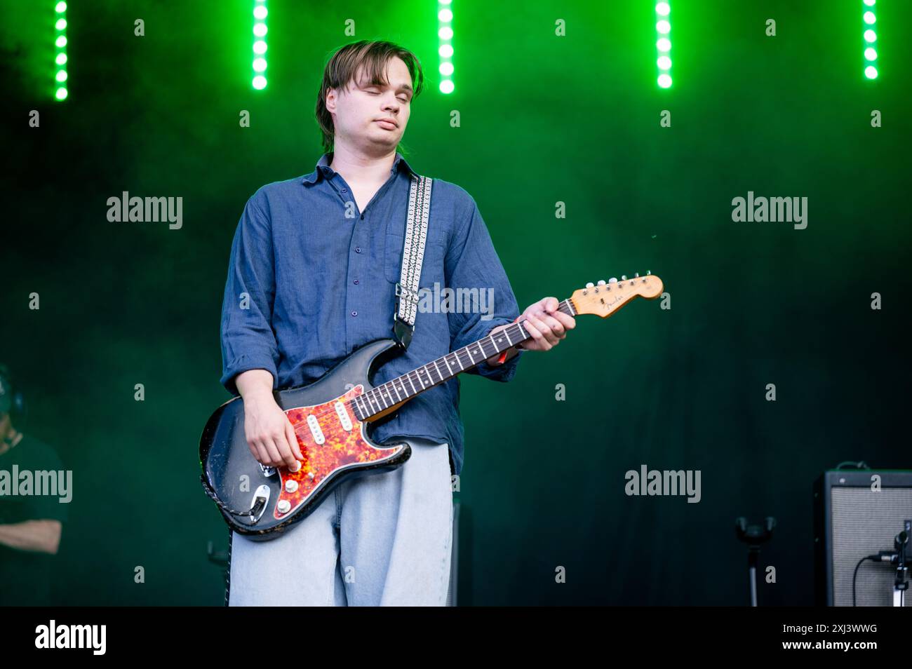 Glasgow, UK. 12th July 2024. Jacob Slater, Jamie Staples, Pete Woodin ...