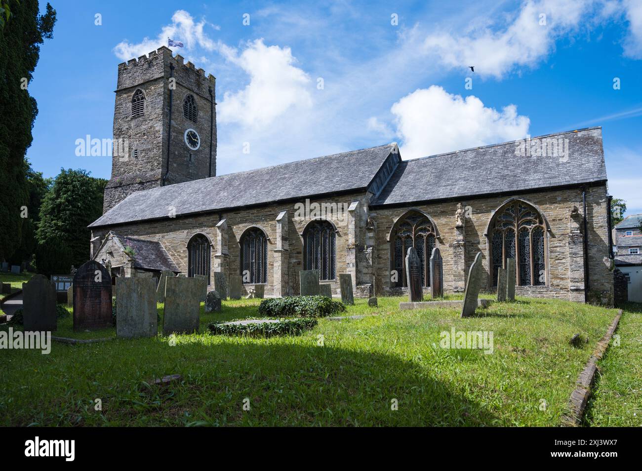 St Petroc Church in the Cornish coastal town of Padstow Cornwall ...