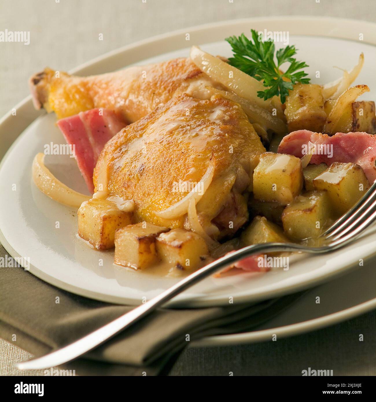 Chicken à la bretonne Stock Photo - Alamy