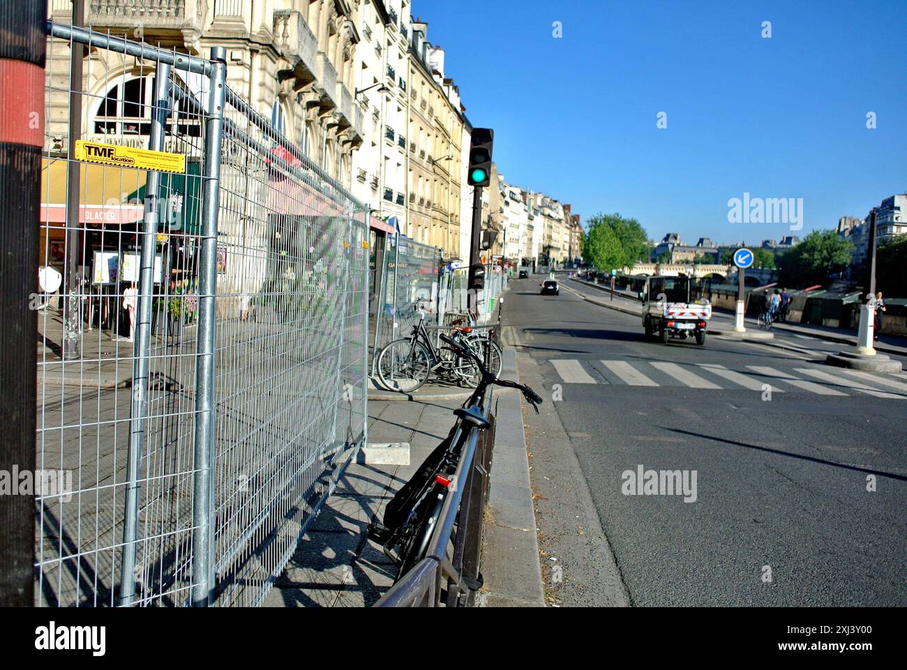 Paris, France. 16th July, 2024. Fences are is installed around Saint ...