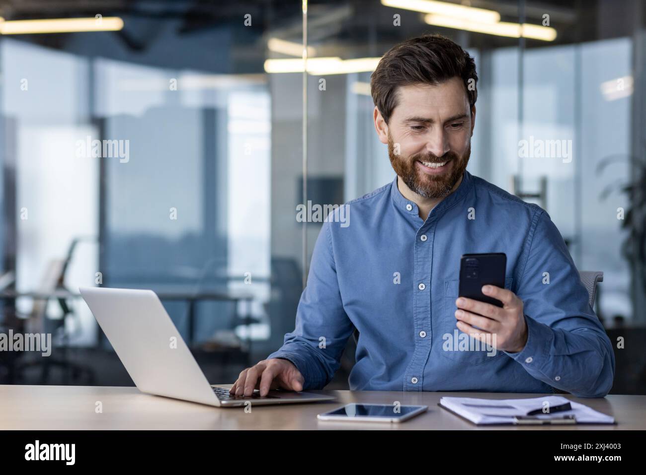 Young man types message on hi-res stock photography and images - Alamy