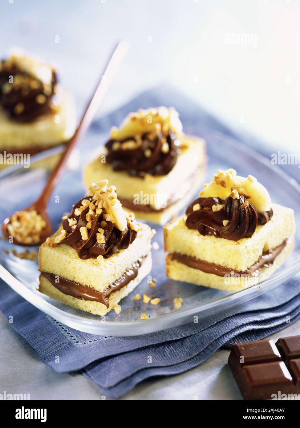 bite-sized chocolate spread sandwiches Stock Photo - Alamy