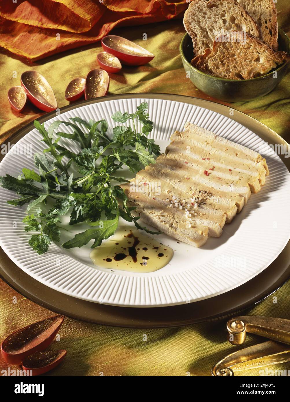 Foie gras and chicken terrine Stock Photo - Alamy