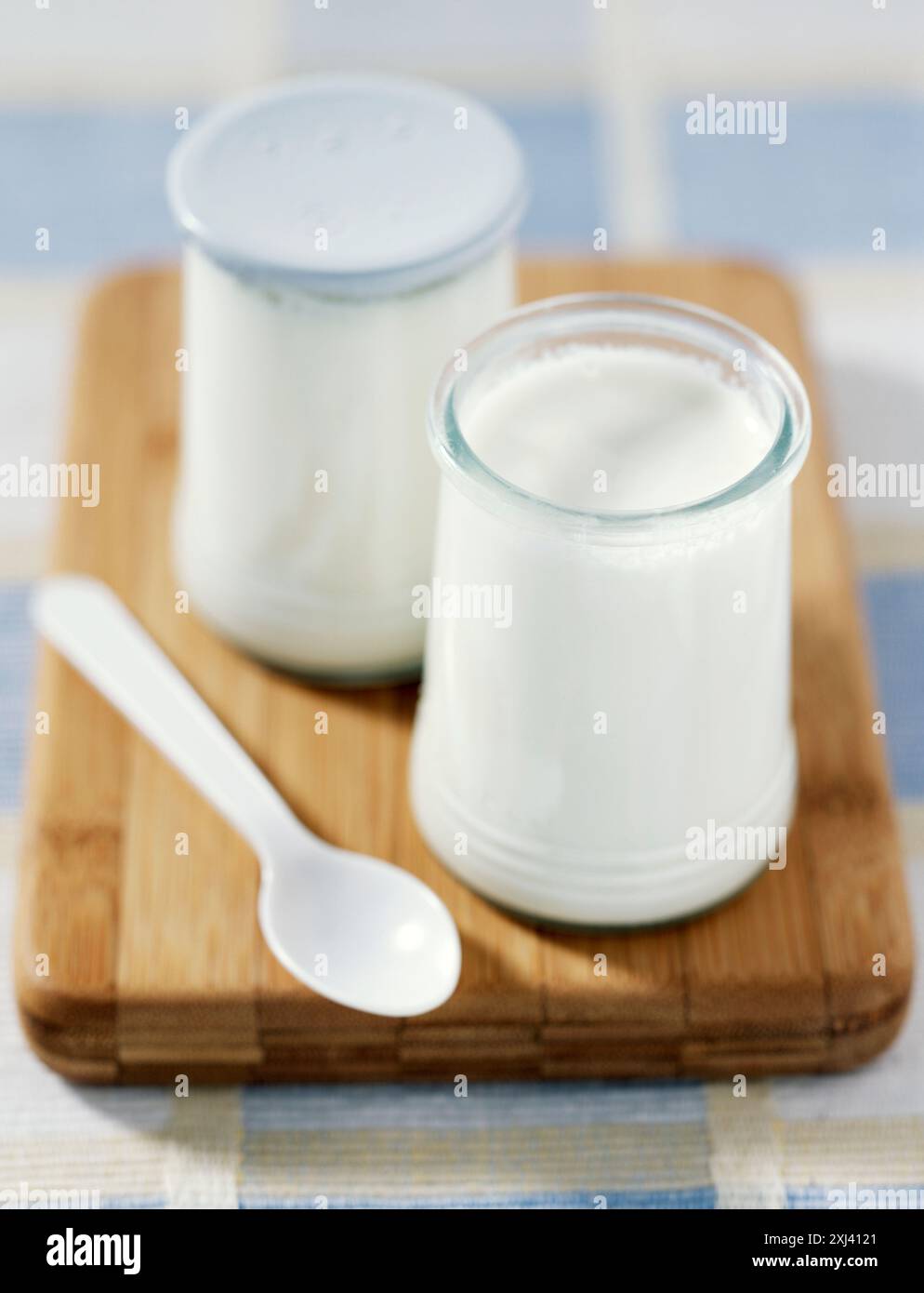 sheep's milk yoghurts Stock Photo - Alamy