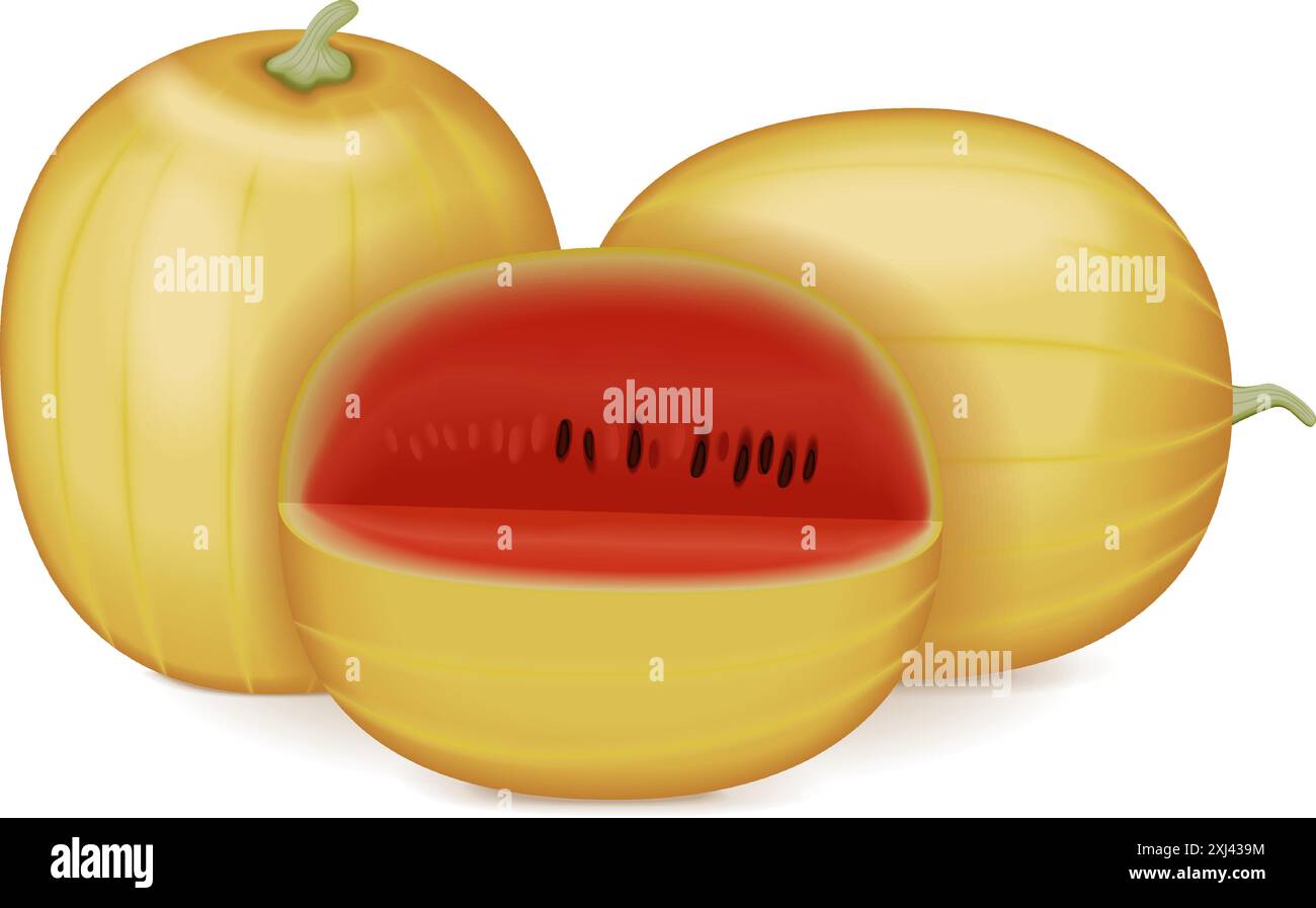 Whole and chopped Faerie watermelon. Citrullus lanatus. Fruits and ...