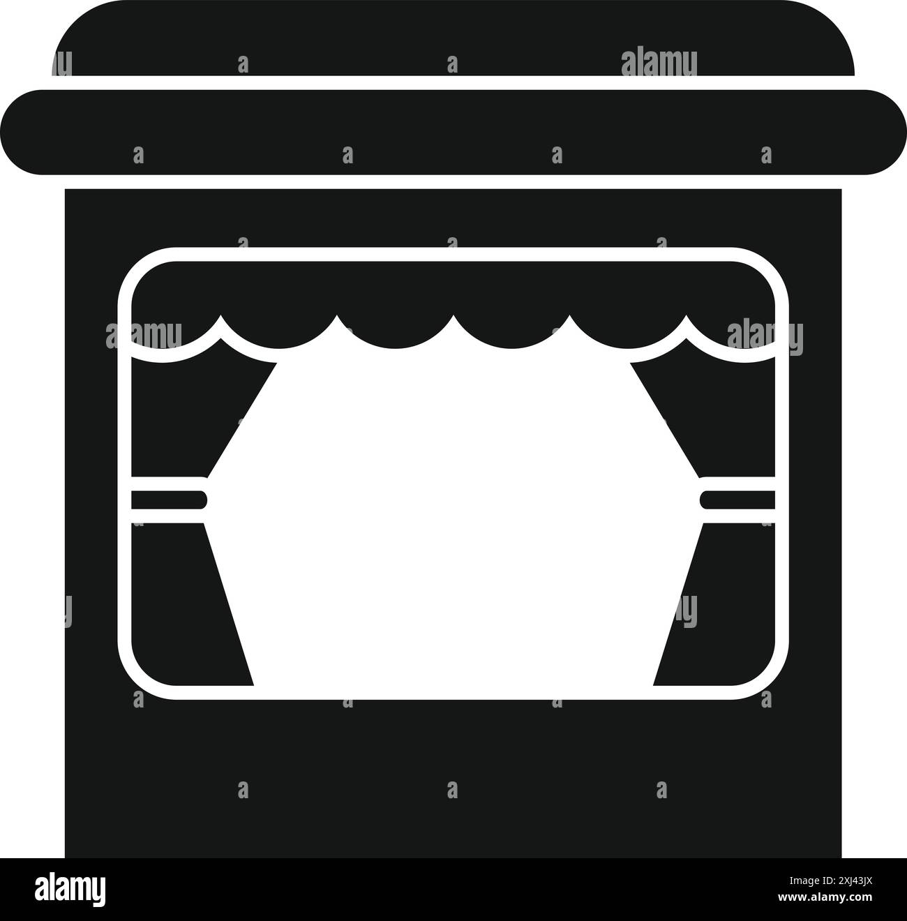 Puppet show stage icon in simple style on a white background Stock ...