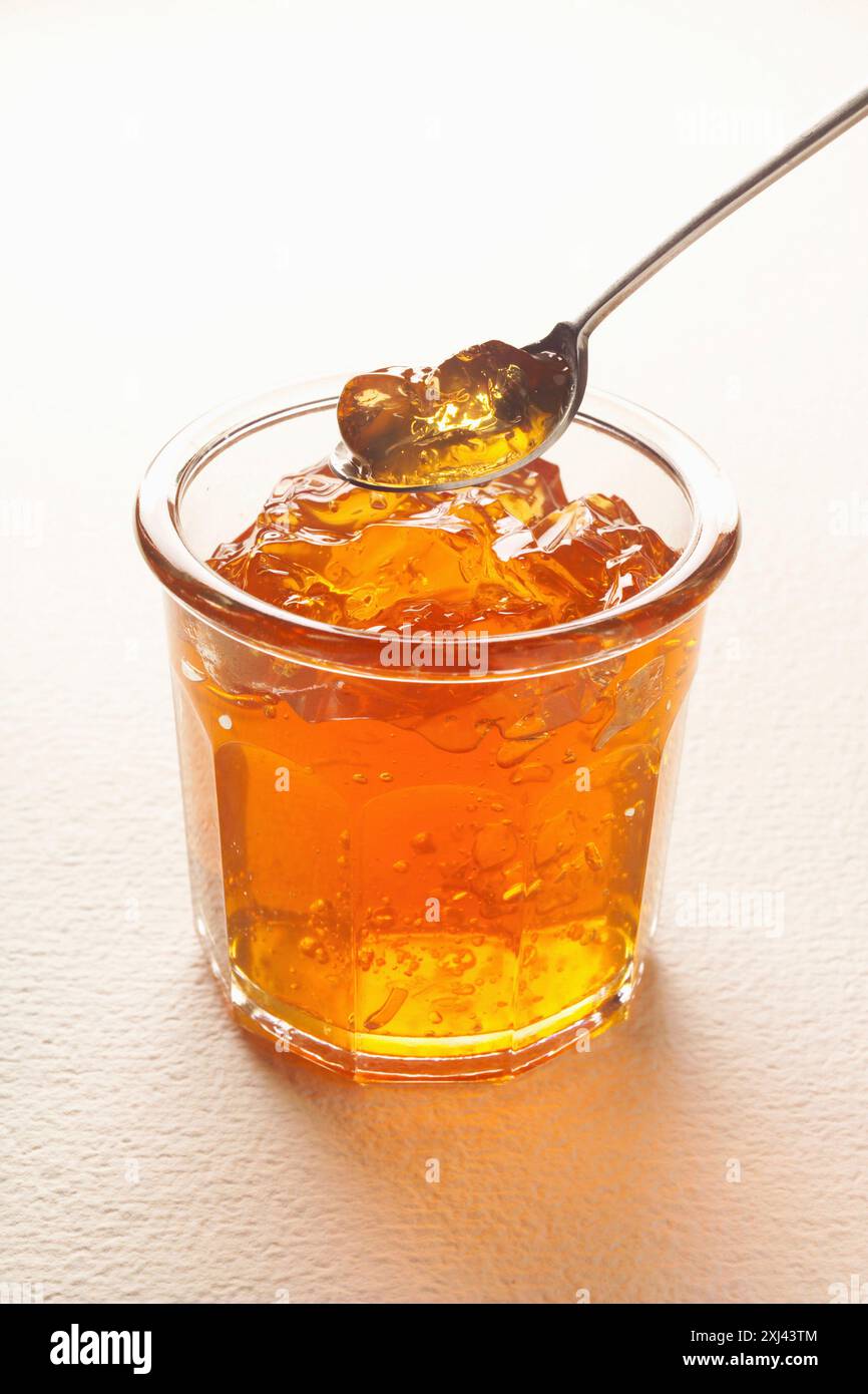 Pot of quince jelly Stock Photo - Alamy