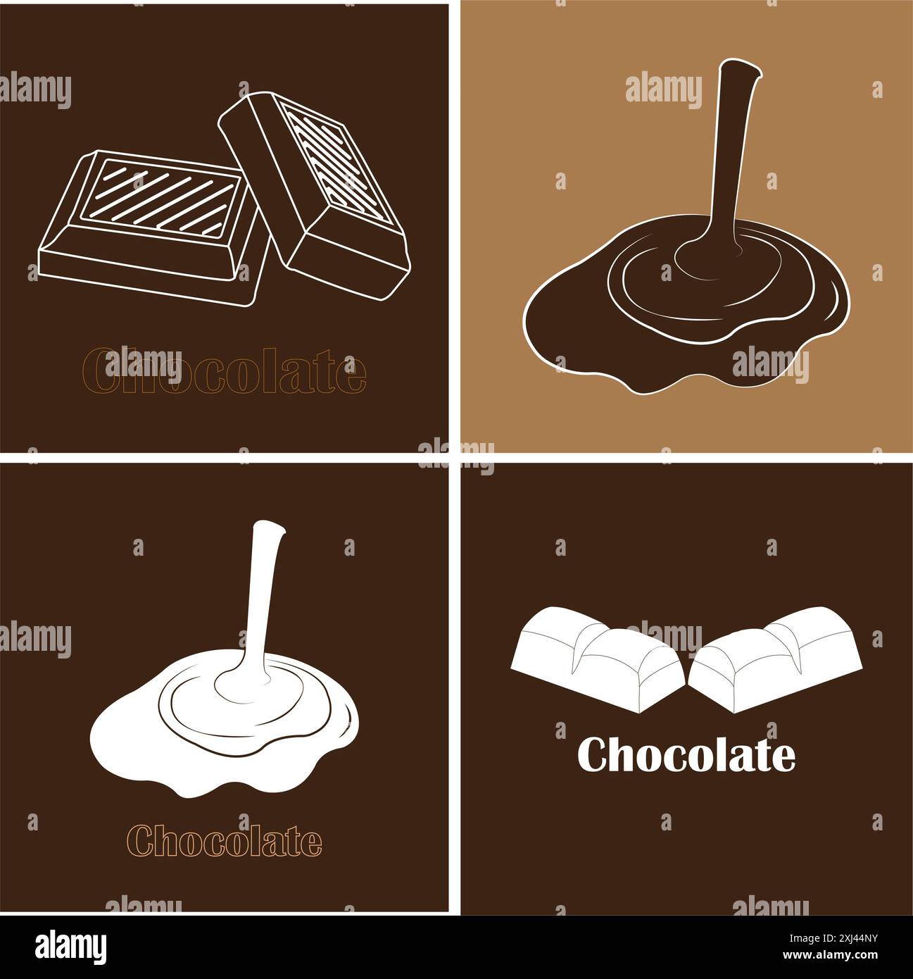 Chocolate splash swirl and drop realistic set isolated vector ...