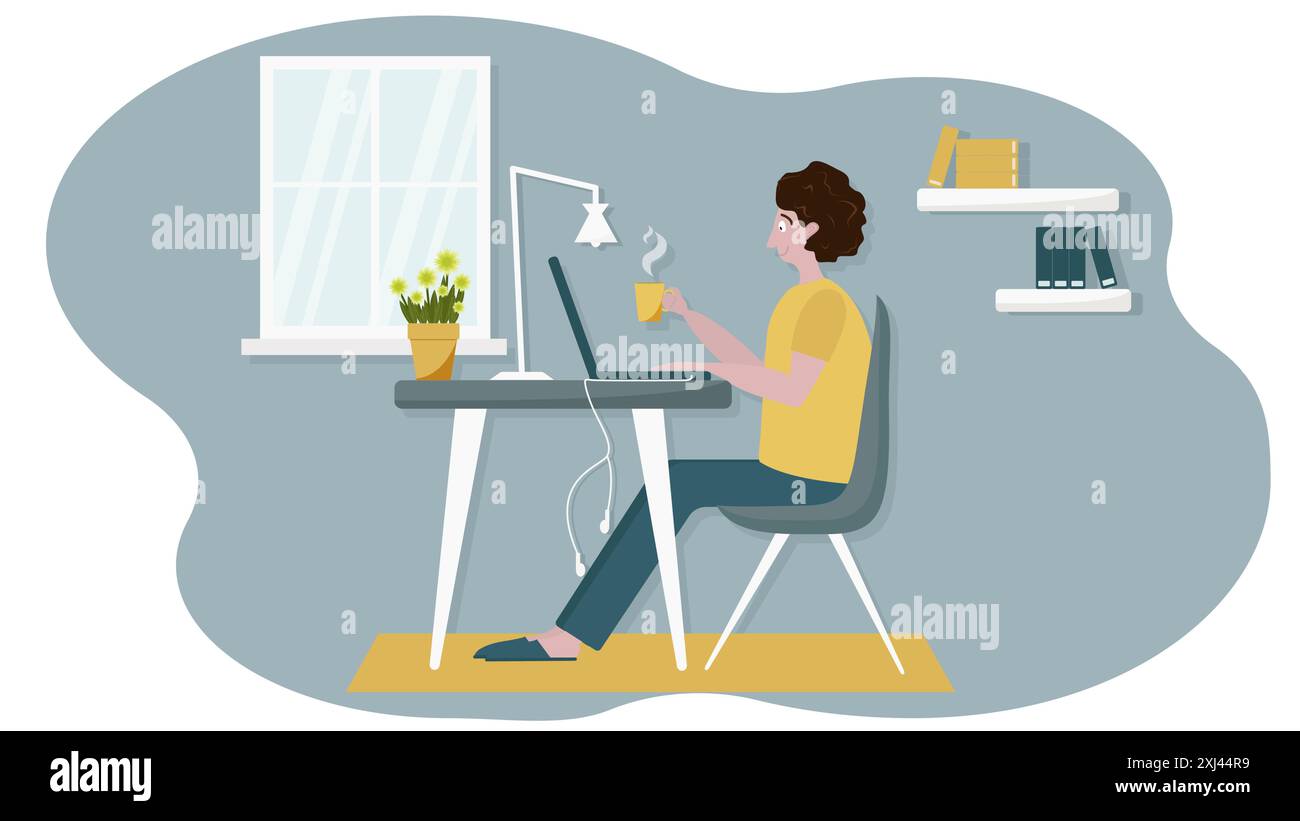 Young businesswoman using computer work Stock Vector Images - Alamy