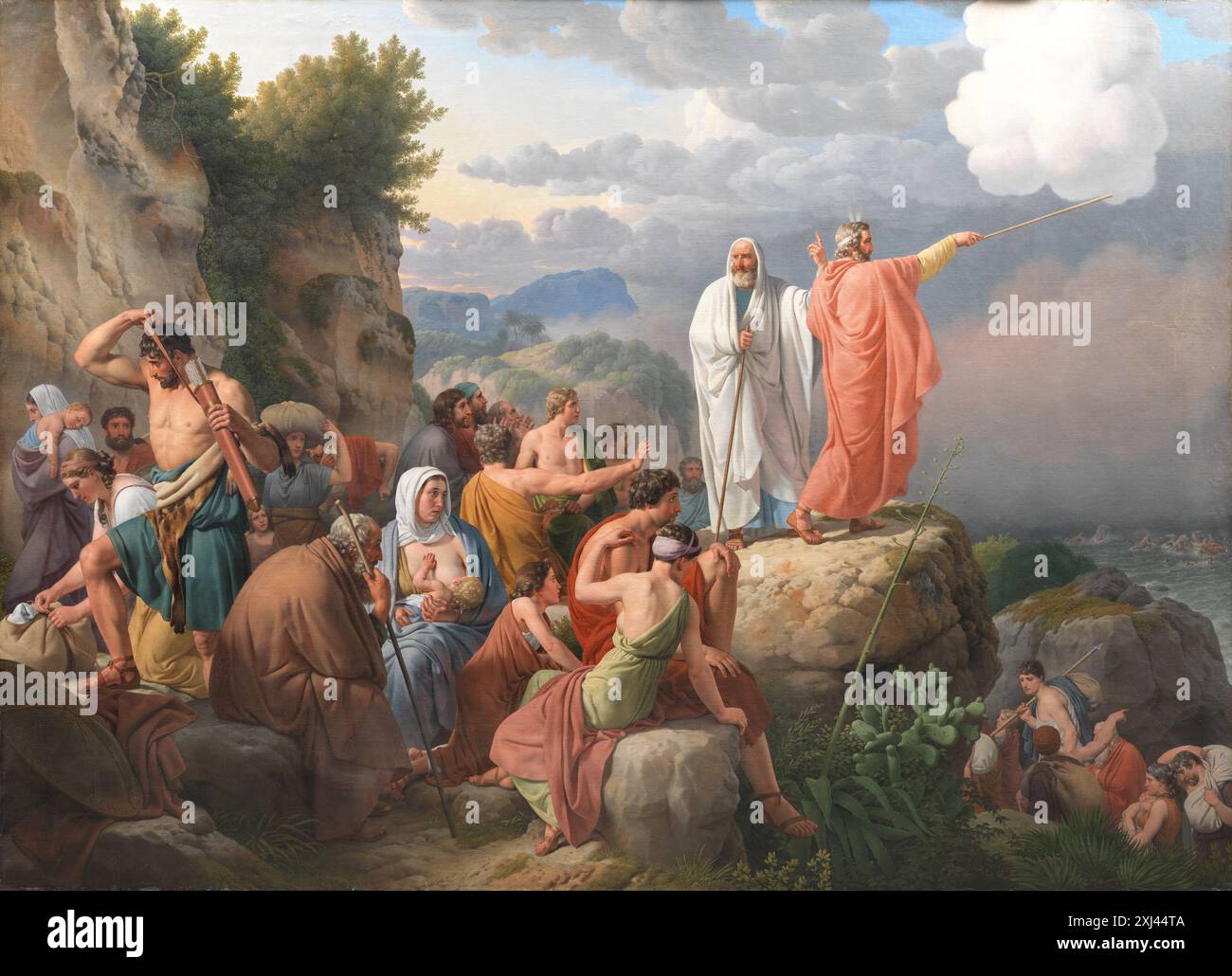 This painting by C.W. Eckersberg depicts the biblical scene of Moses ...