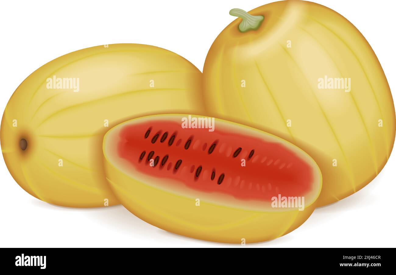Whole and half of Faerie watermelon. Citrullus lanatus. Fruits and ...