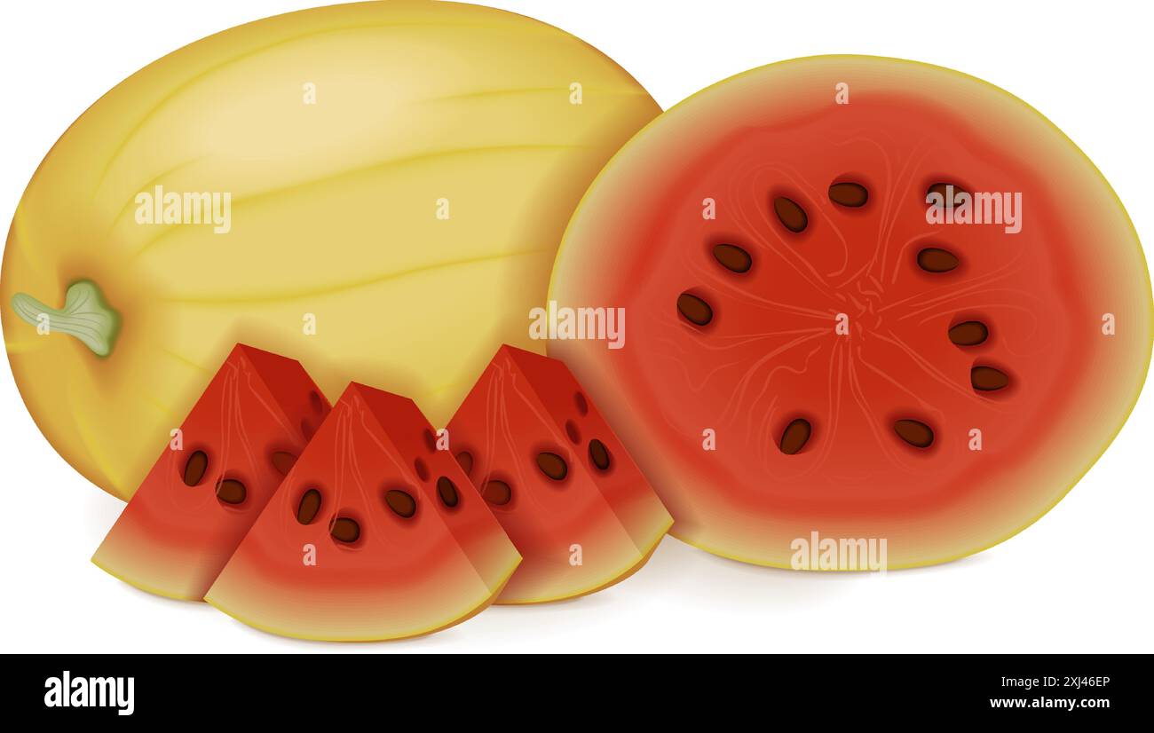 Whole and chopped Faerie watermelon. Citrullus lanatus. Fruits and ...