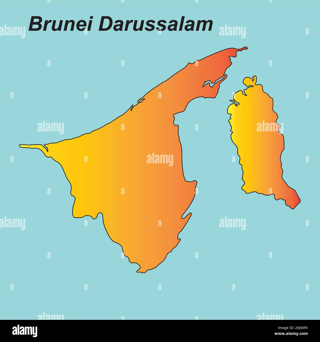 Brunei darussalam gold map hi-res stock photography and images - Alamy