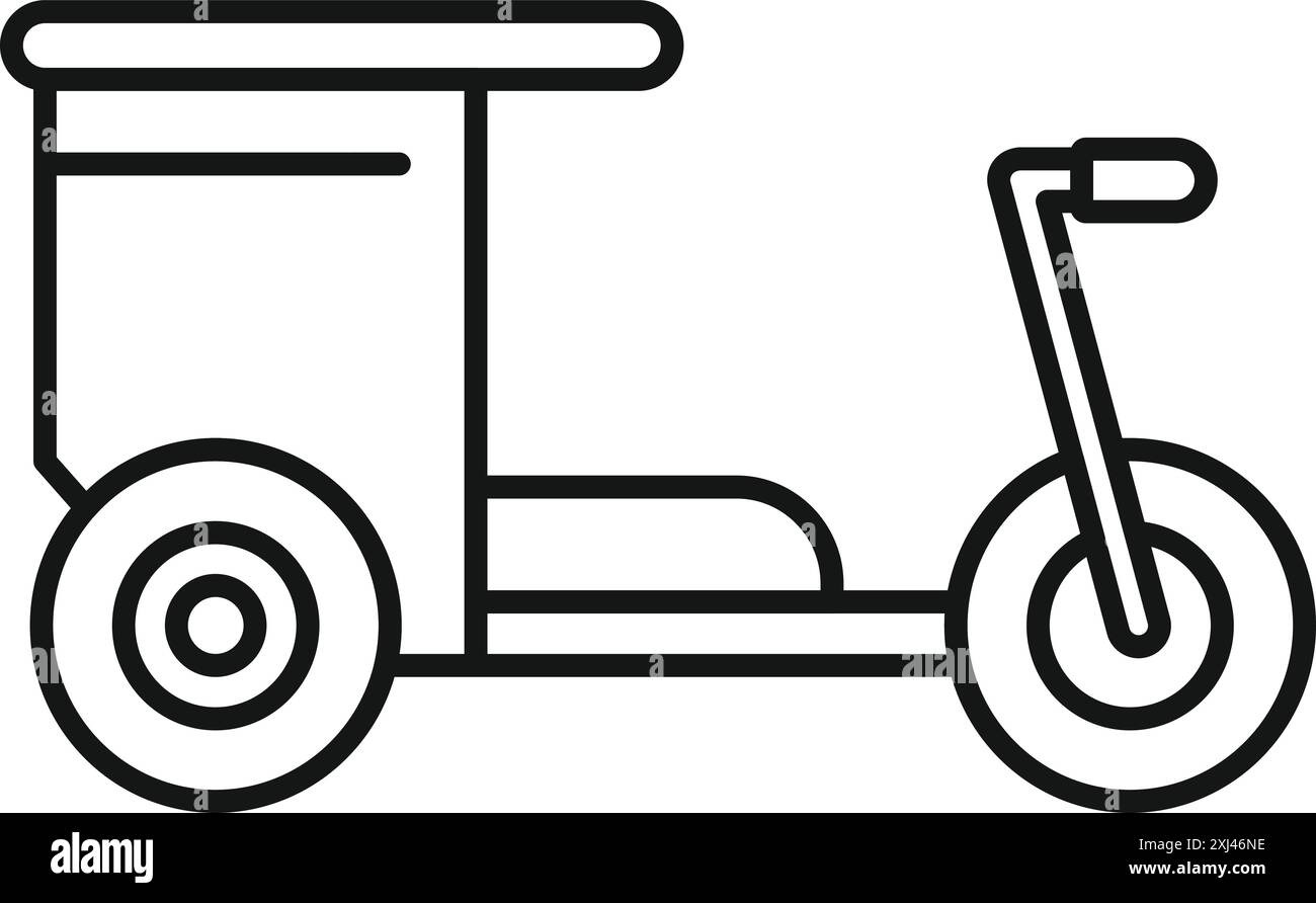 Simple line drawing of a motorbike taxi, a common form of ...