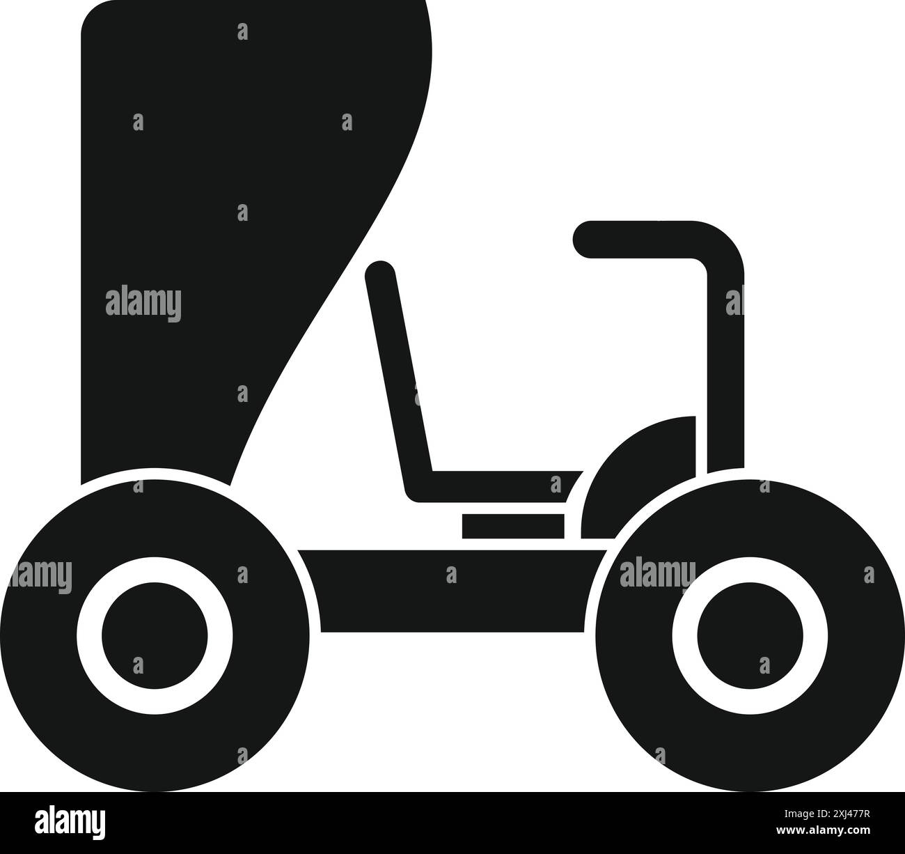 Black silhouette of a lunar roving vehicle driving on the surface of ...