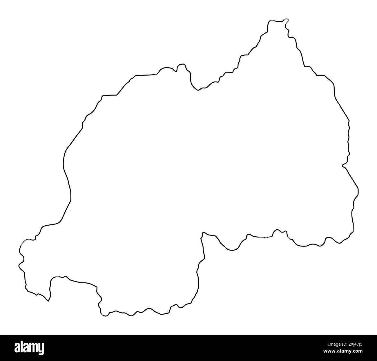 Rwanda outline map isolated on white background Stock Vector Image ...