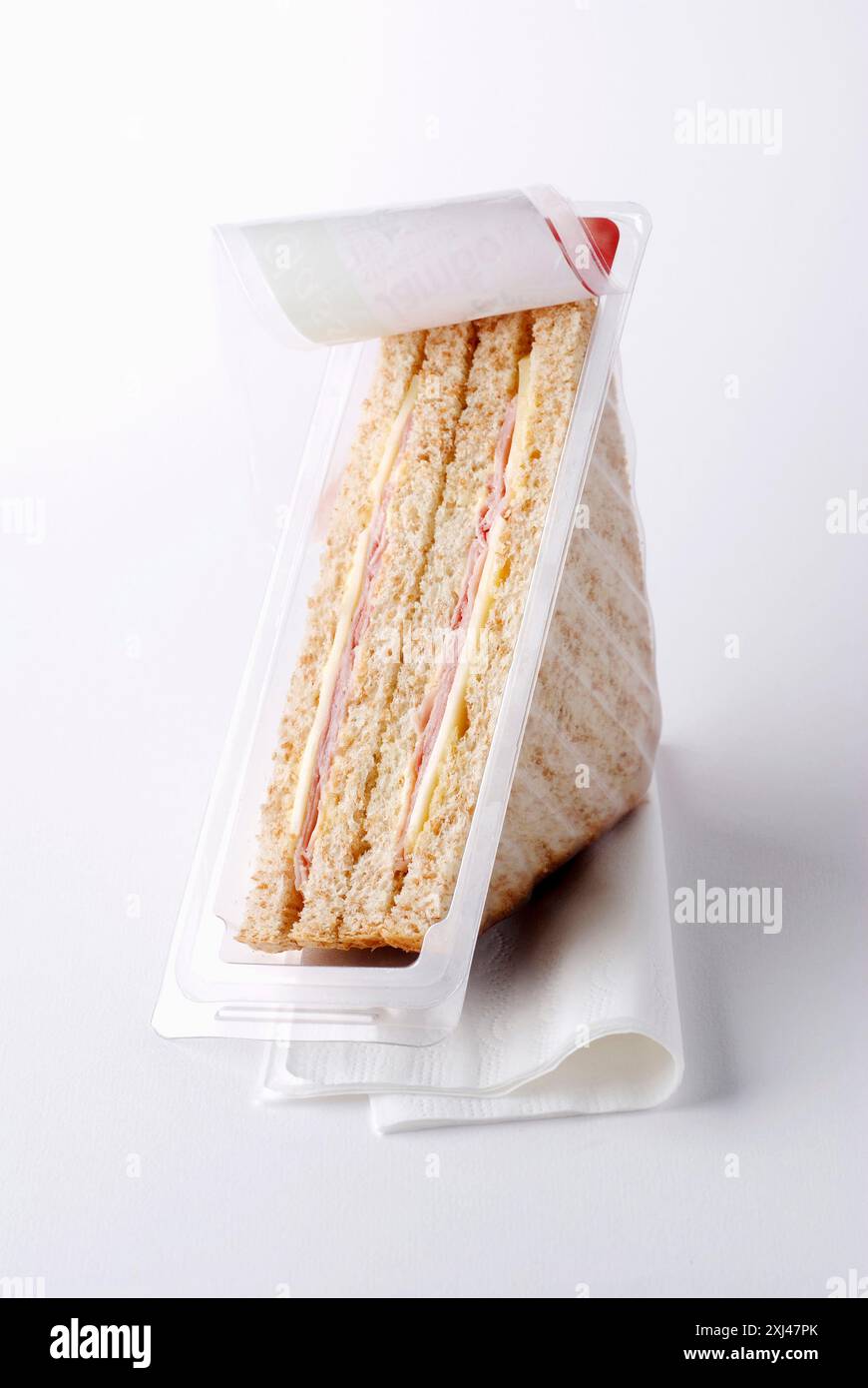 Club sandwich in plastic packaging Stock Photo - Alamy