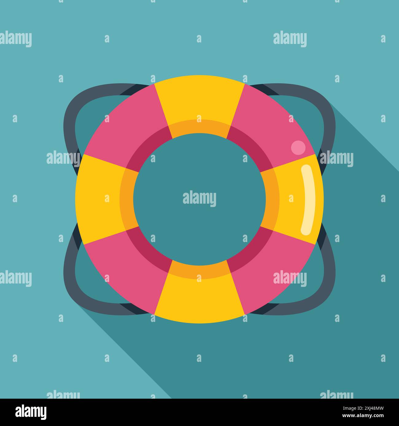 Colorful lifebuoy floating on the water, providing safety and rescue ...