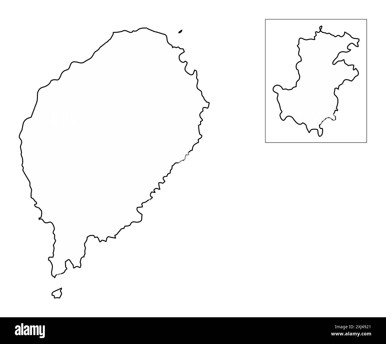 Saint Thomas And Prince outline map isolated on white background Stock ...
