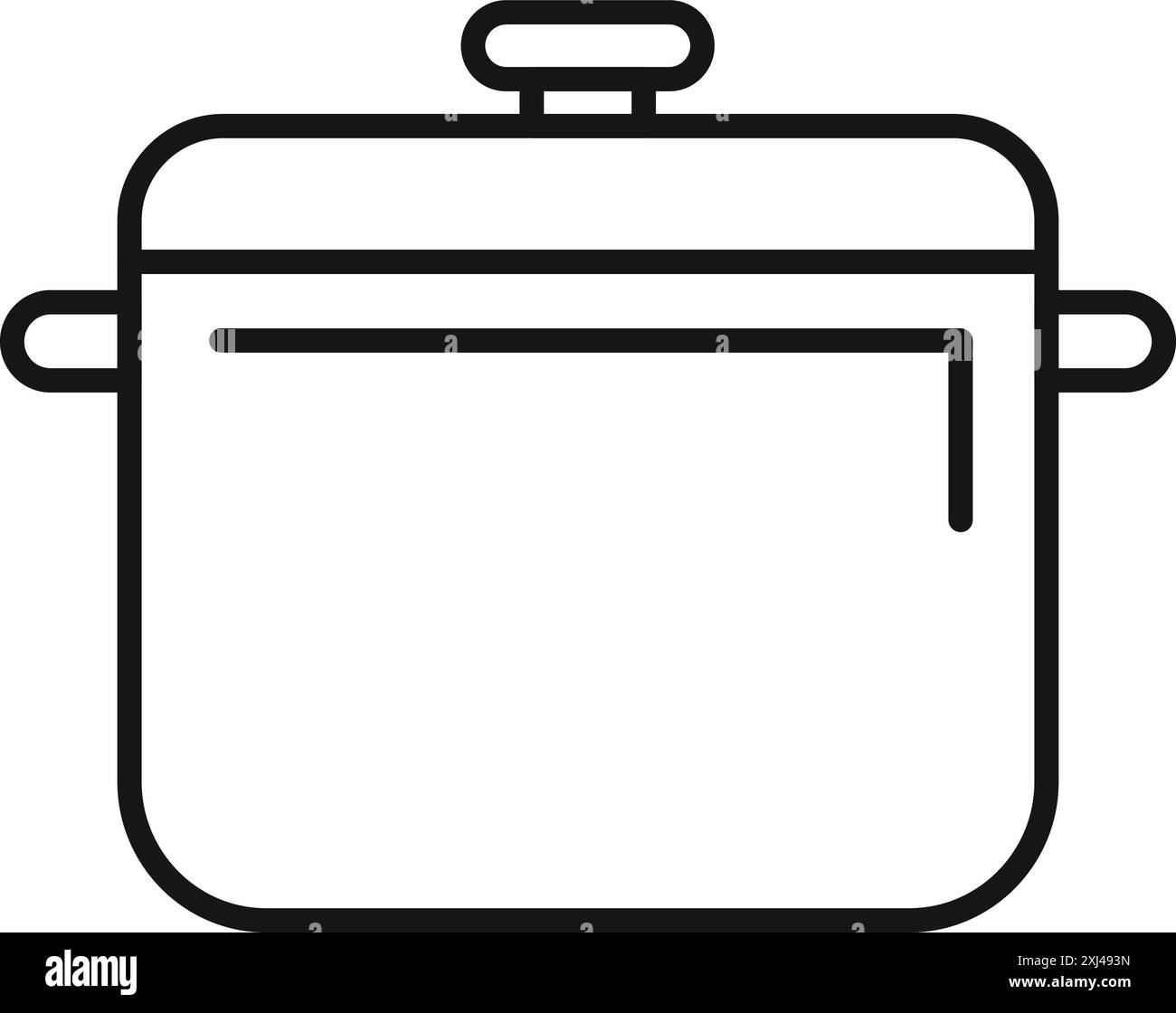 Simple black and white line drawing of a cooking pot with lid on, great ...