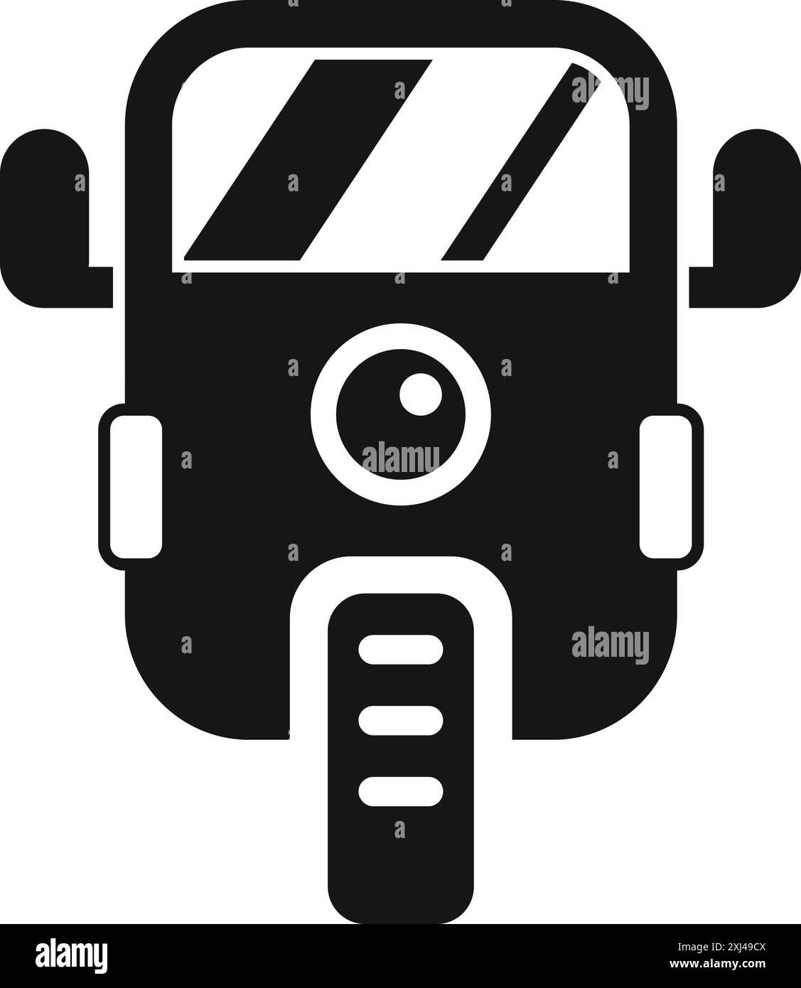 Black silhouette icon of a three wheeled auto rickshaw taxi motorbike ...