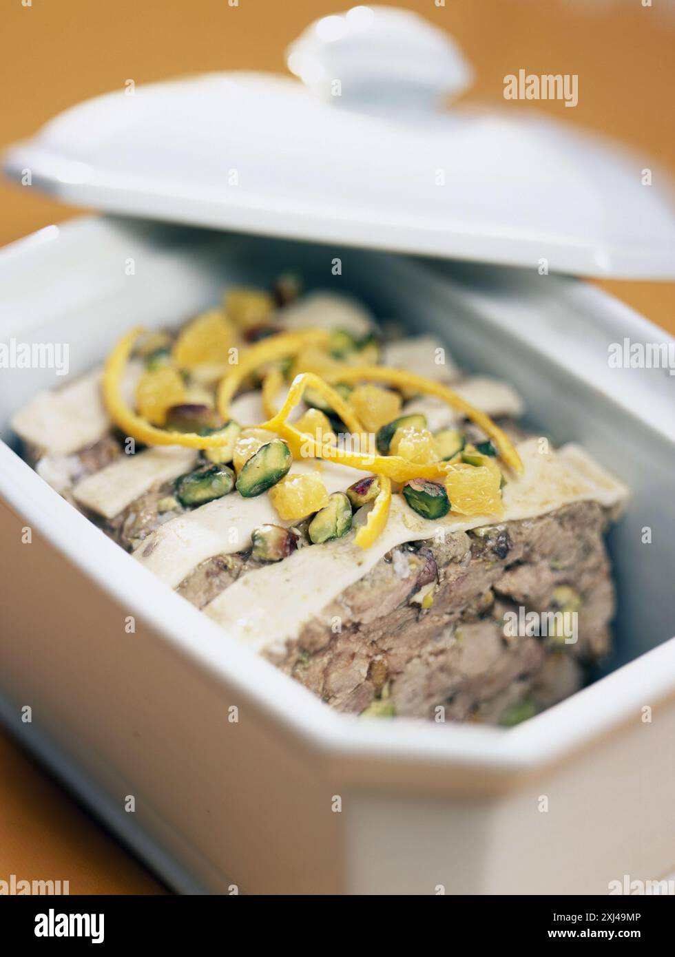 Duck and pistachio terrine Stock Photo - Alamy
