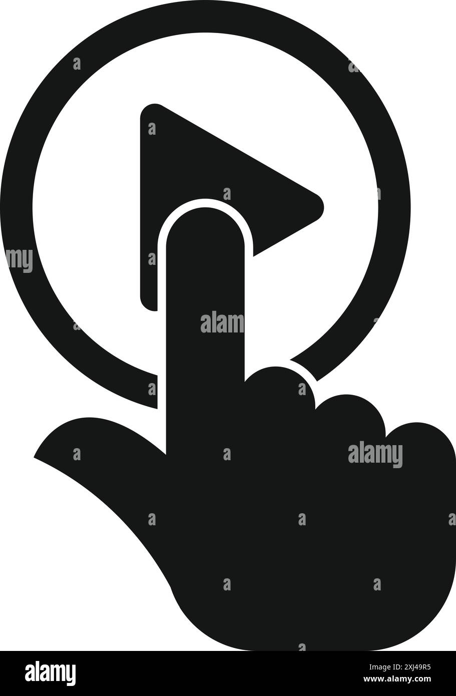 Pushing finger play button on Stock Vector Images - Alamy