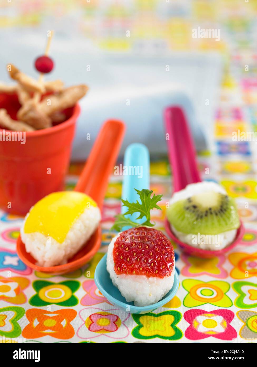 Rice balls with fruit Stock Photo - Alamy