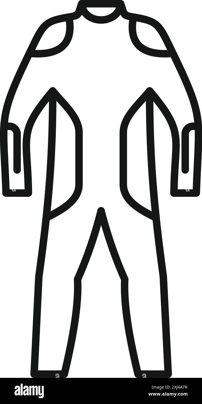 Line drawing of a protective diving suit, ensuring safety and freedom ...