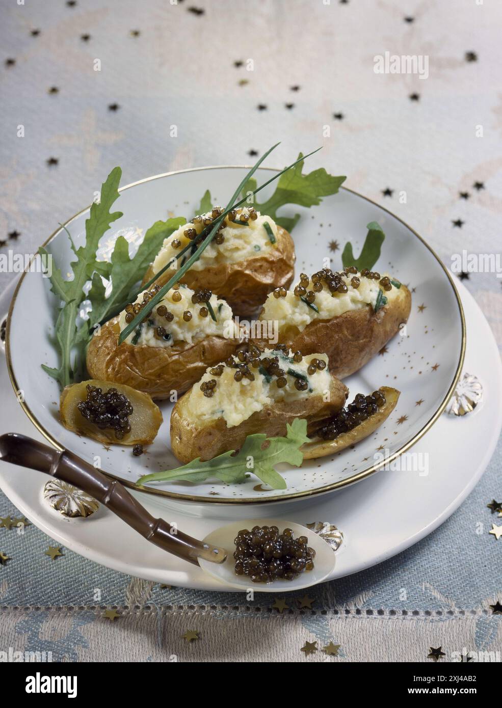 Chilled cream of cauliflower with lumpfish roe Stock Photo - Alamy