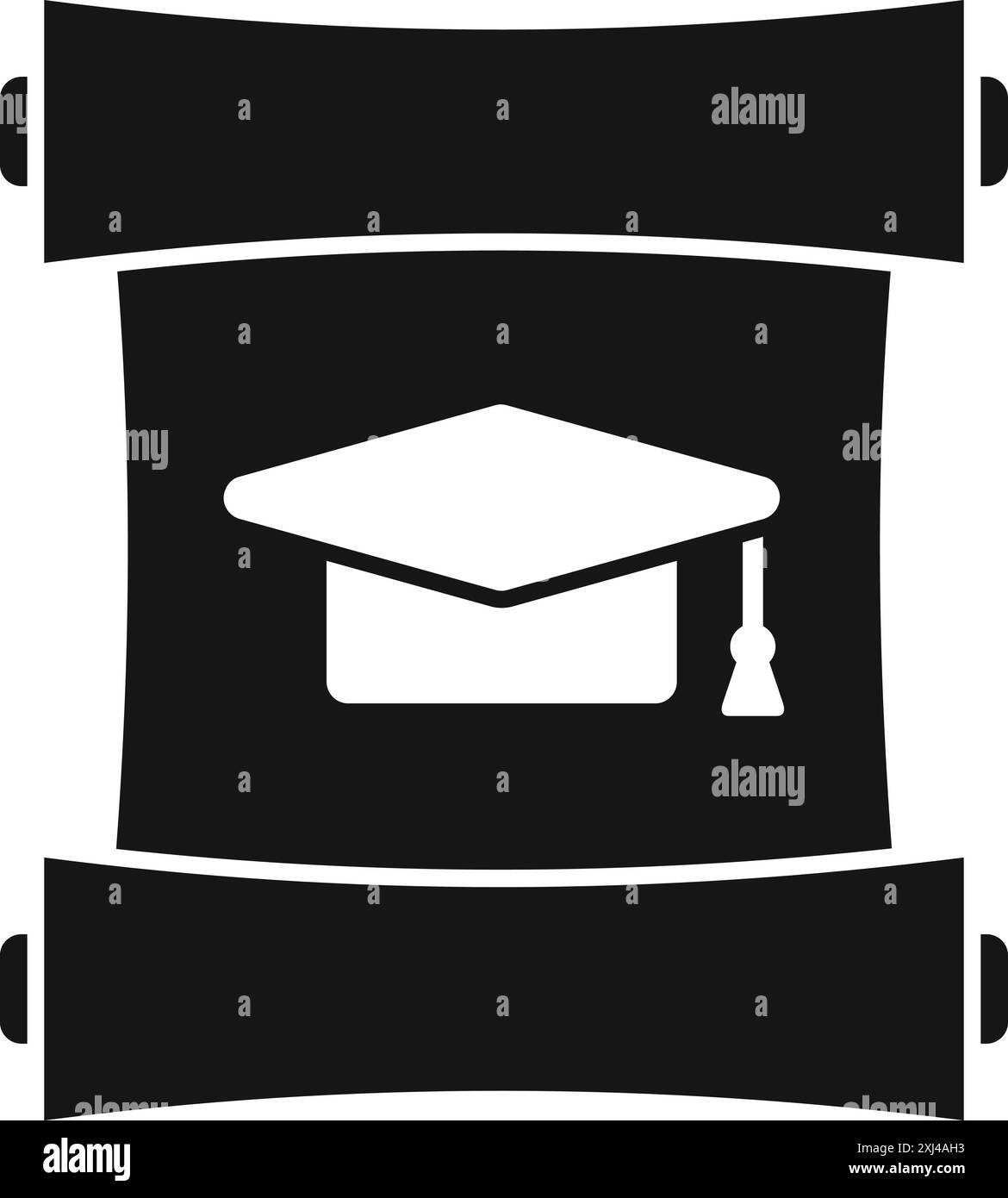 This simple icon represents a graduation diploma scroll, symbolizing ...