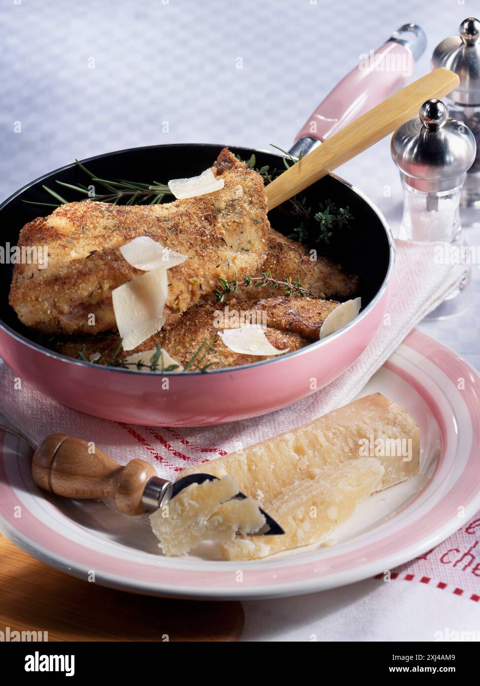 Italian-style breaded grilled meat Stock Photo - Alamy