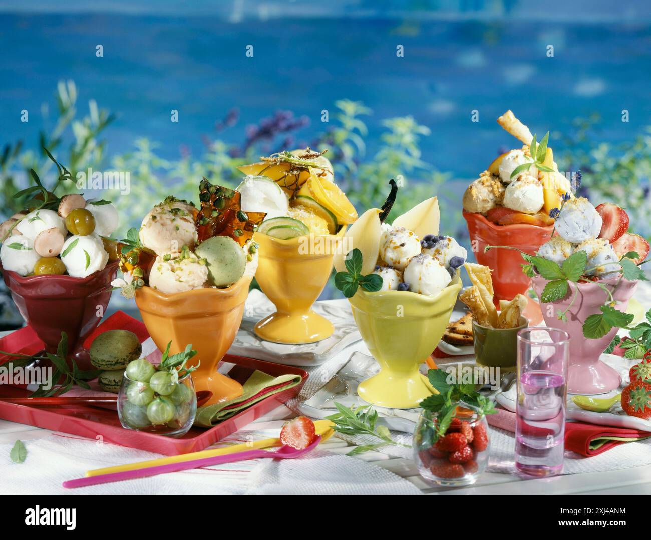 Selection of ice cream dishes Stock Photo - Alamy