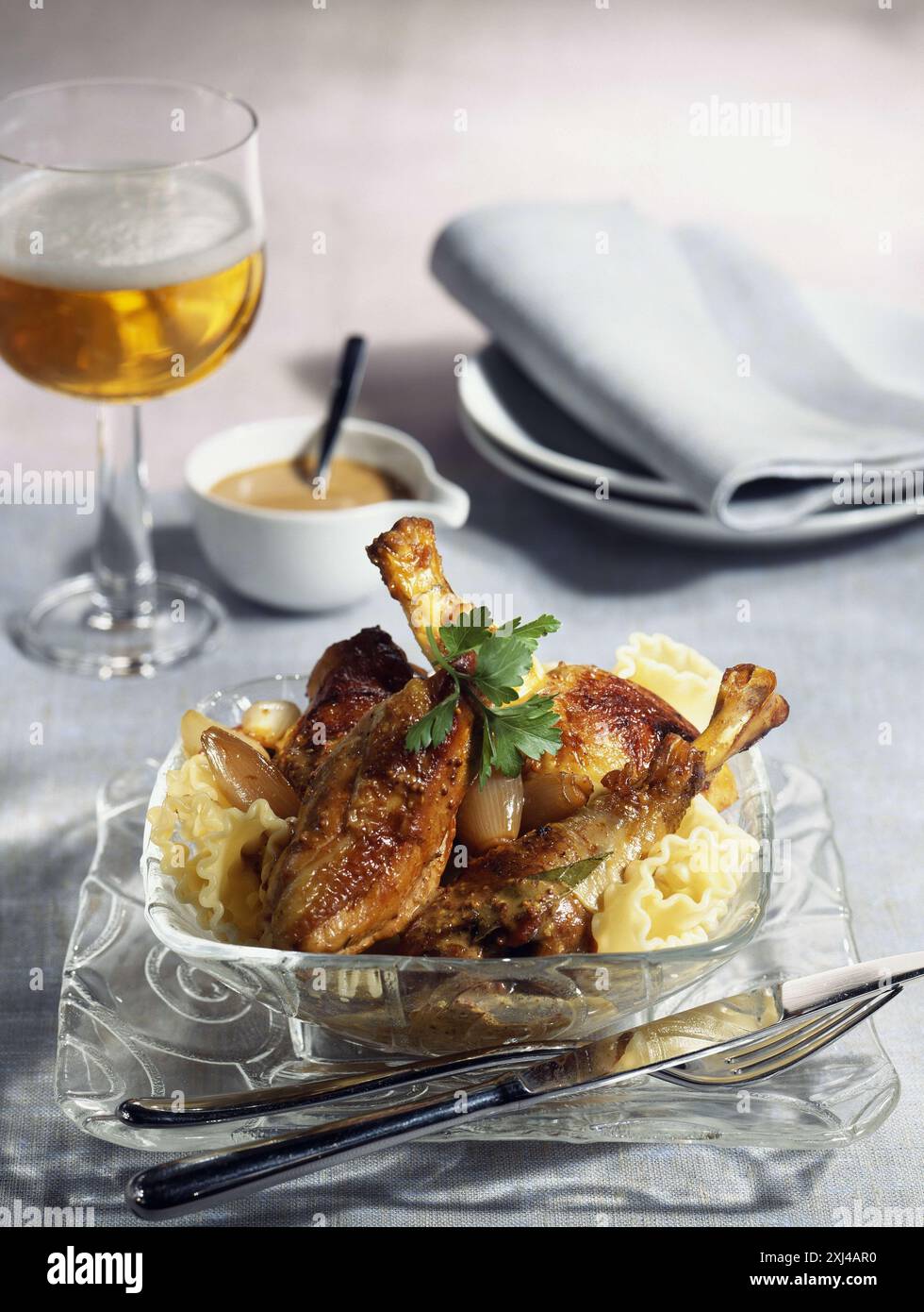 Chicken sauté with mustard Stock Photo - Alamy