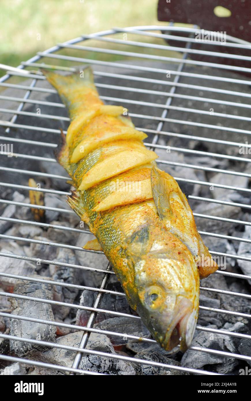 Cooking bass on barbecue hi-res stock photography and images - Alamy