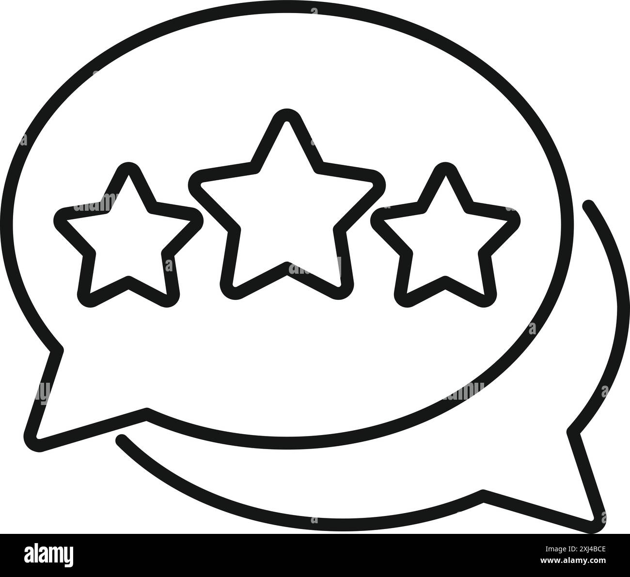 Speech bubble with three stars showing positive customer feedback Stock ...