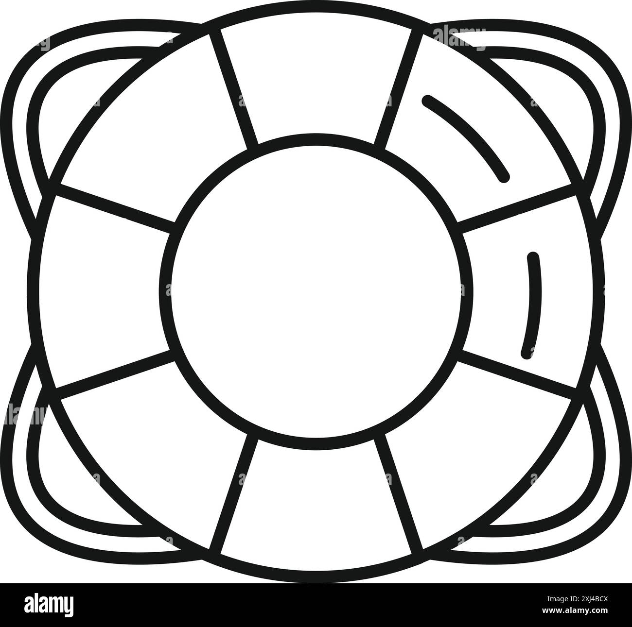 Simple line art illustration of a lifebuoy, representing a vital safety ...