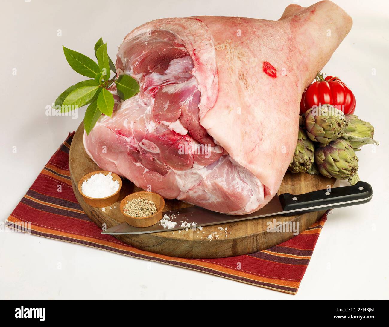 Whole uncooked ham Stock Photo - Alamy