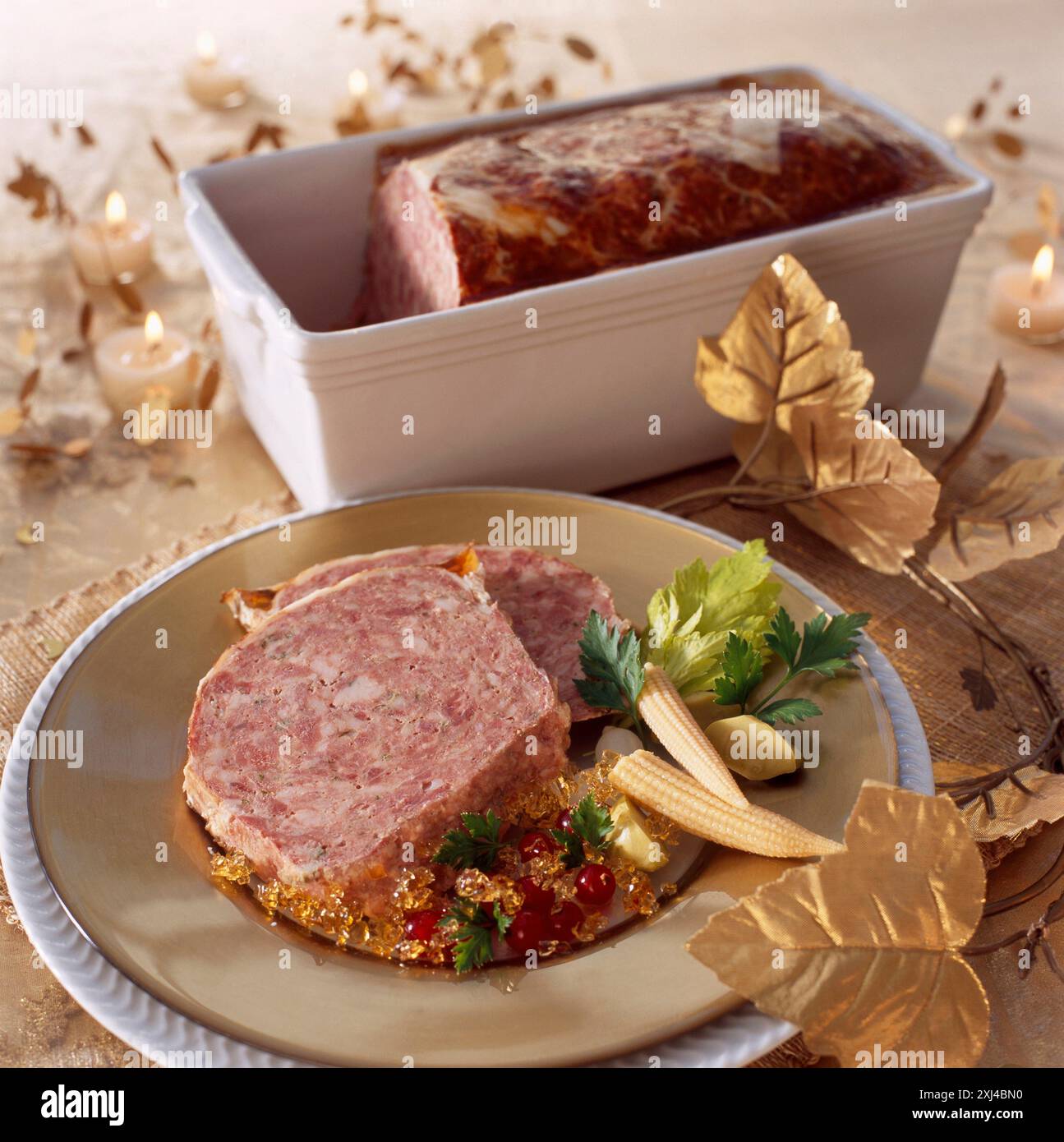 Wild boar terrine Stock Photo - Alamy