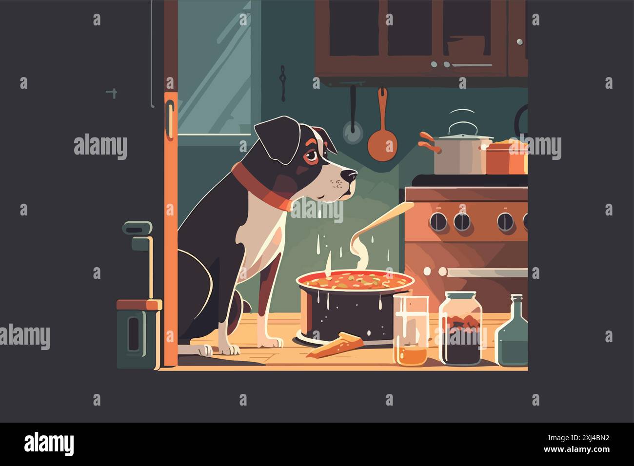 Dog Cooking vector illustration Stock Vector Image & Art - Alamy