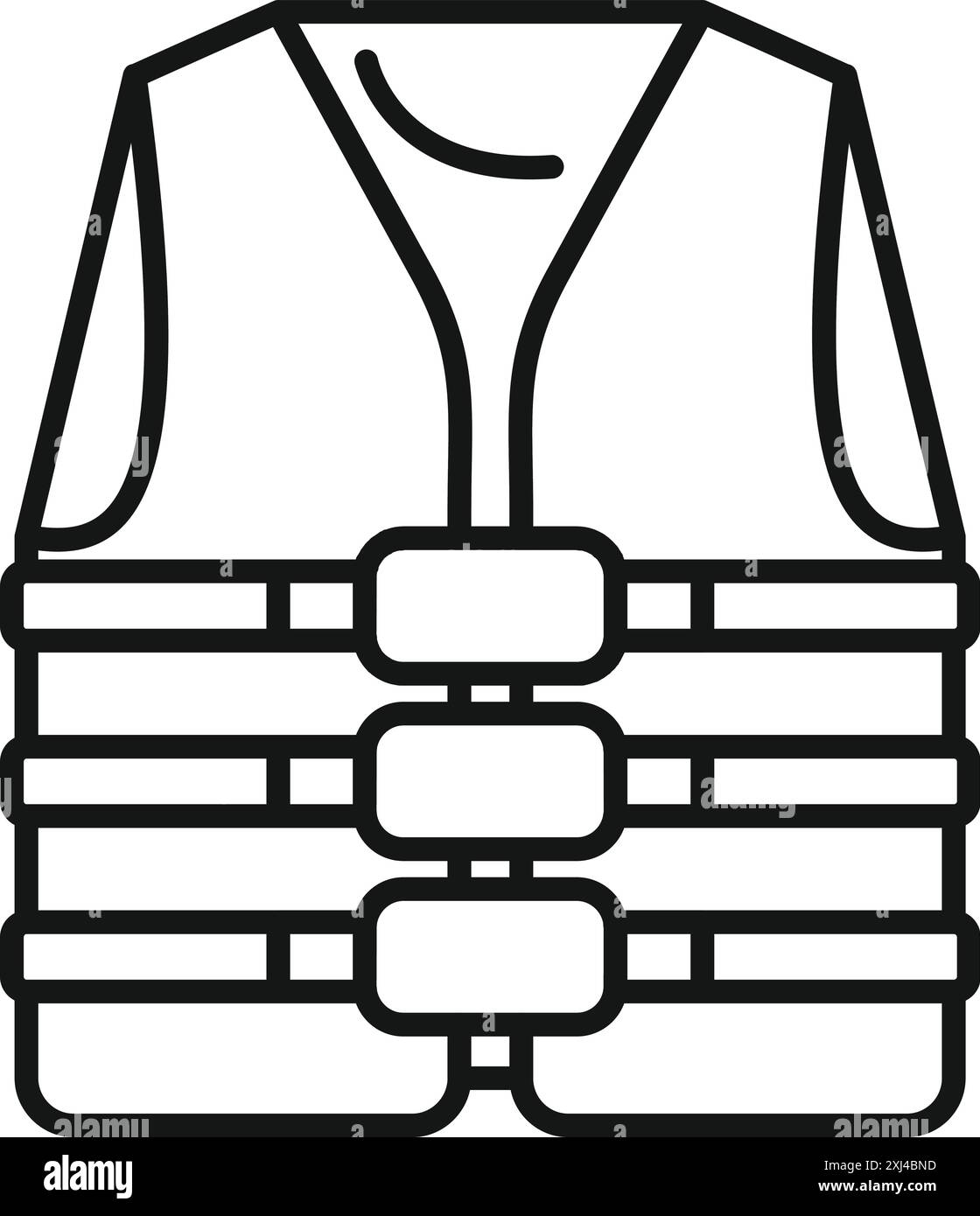 Simple line drawing of a life jacket for safety and protection while ...