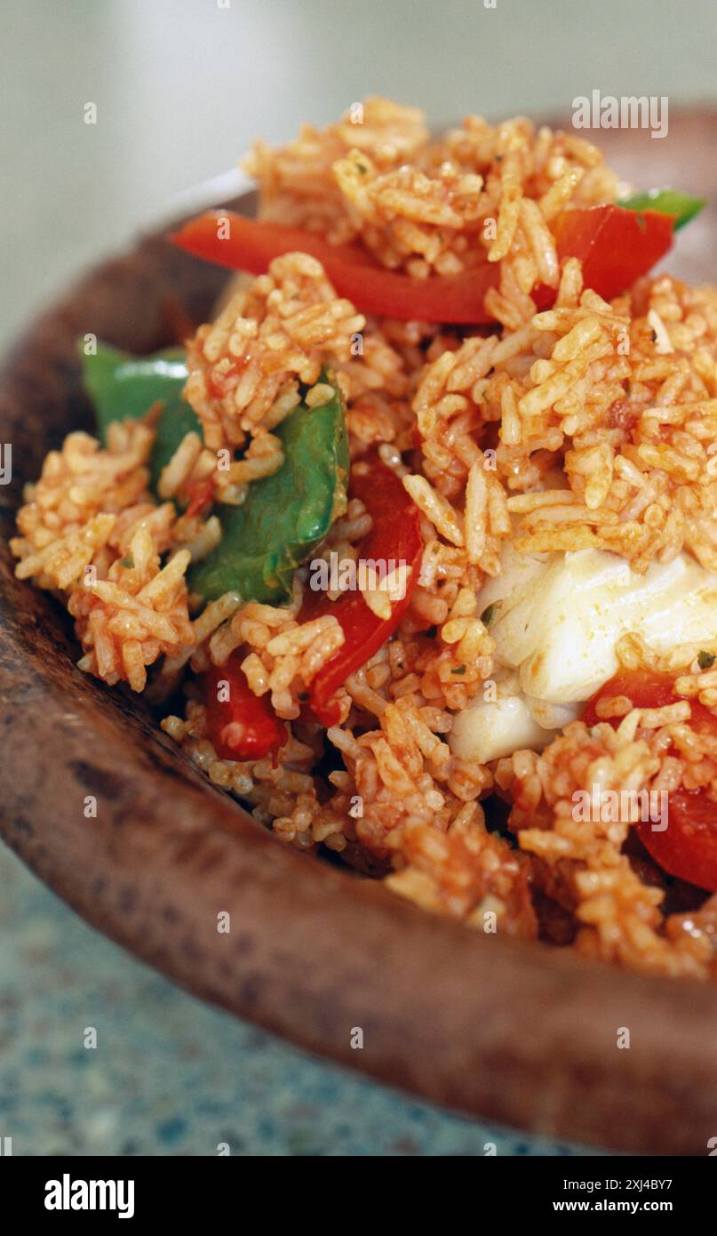 Fish vegetable brown rice hi-res stock photography and images - Alamy