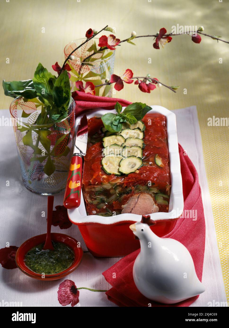 Lamb and confit tomato terrine Stock Photo - Alamy