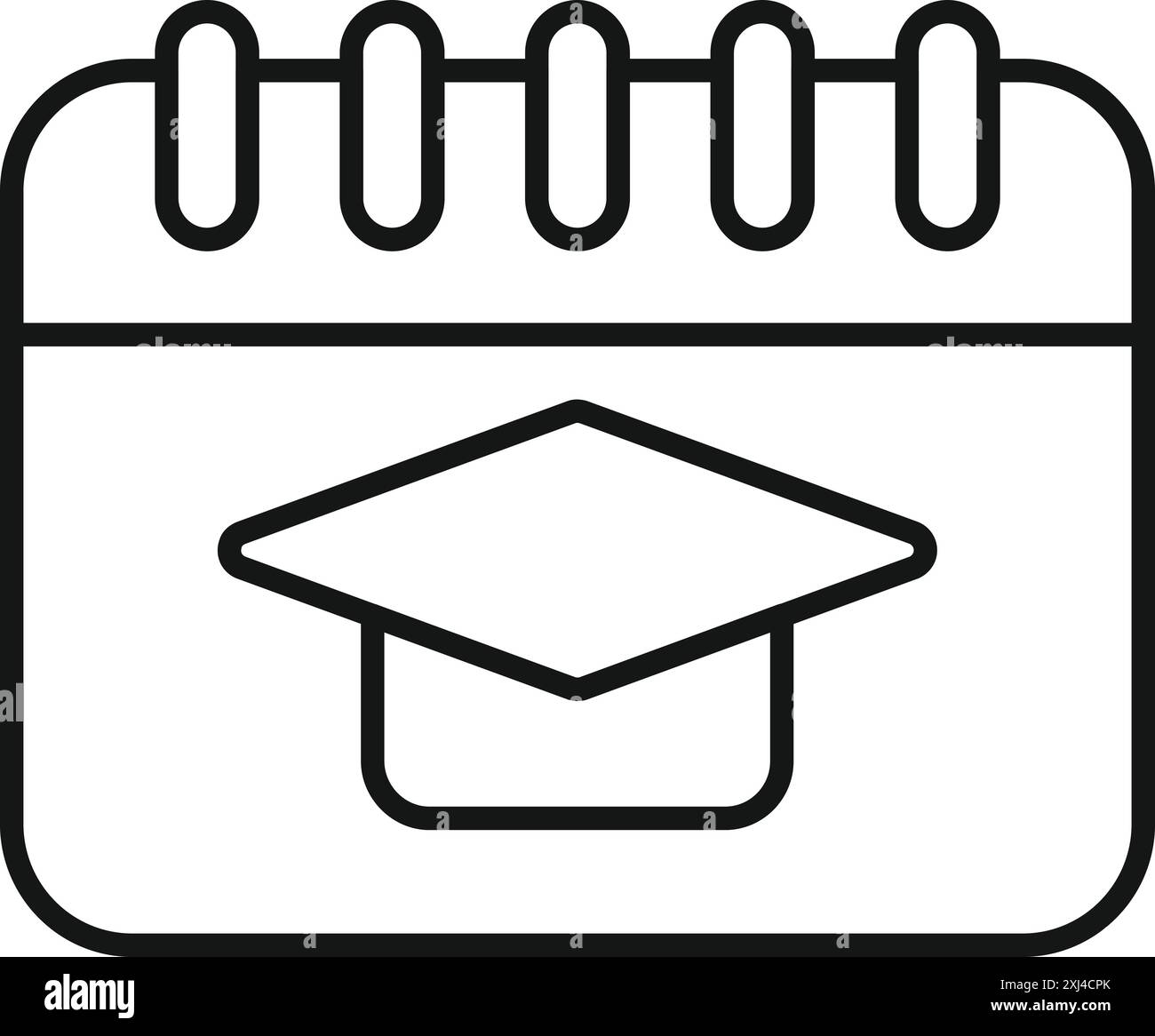 Calendar icon showing a graduation cap symbolizing an important ...