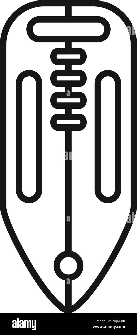 Lifeguard rescue board icon, outline style, isolated on white ...