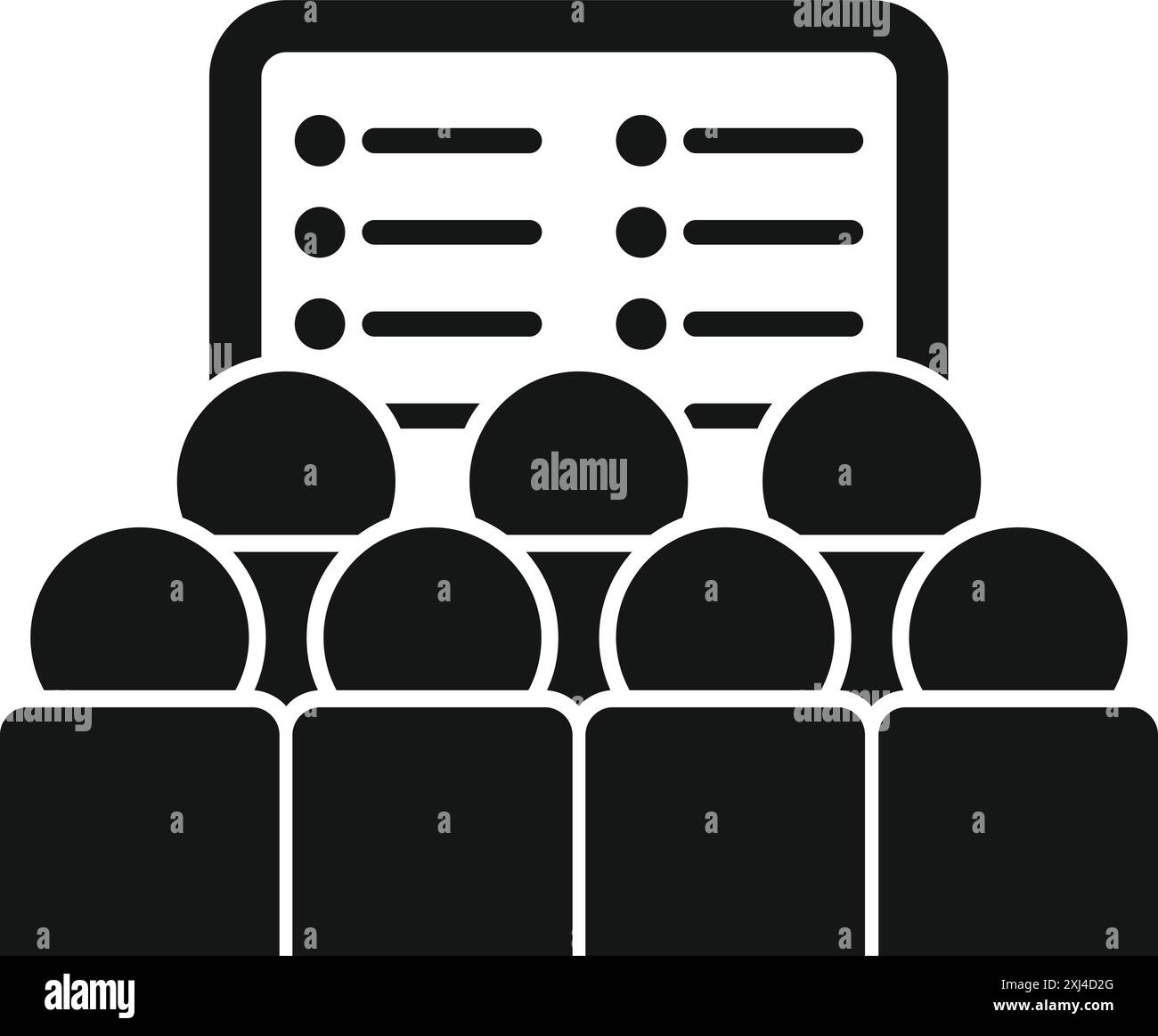 Simple vector icon of a teacher giving a lesson to a group of students ...