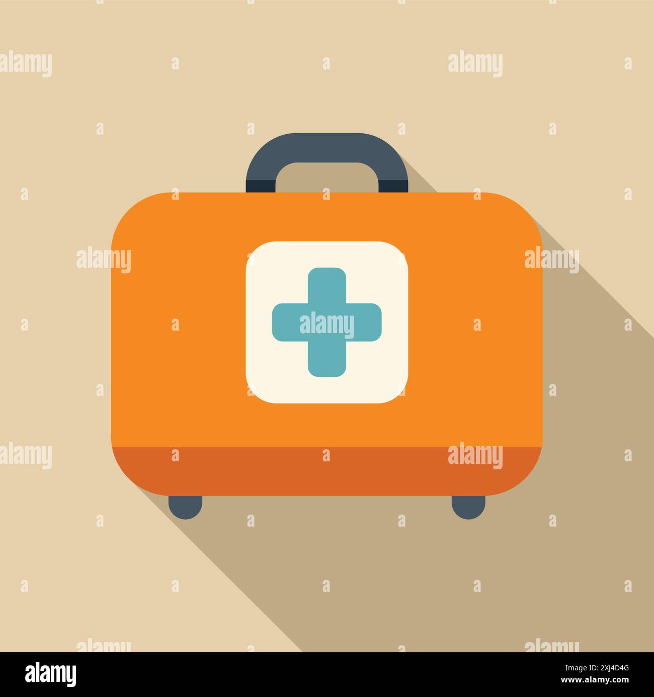 Orange first aid kit closed, showing the medical cross symbol, for ...