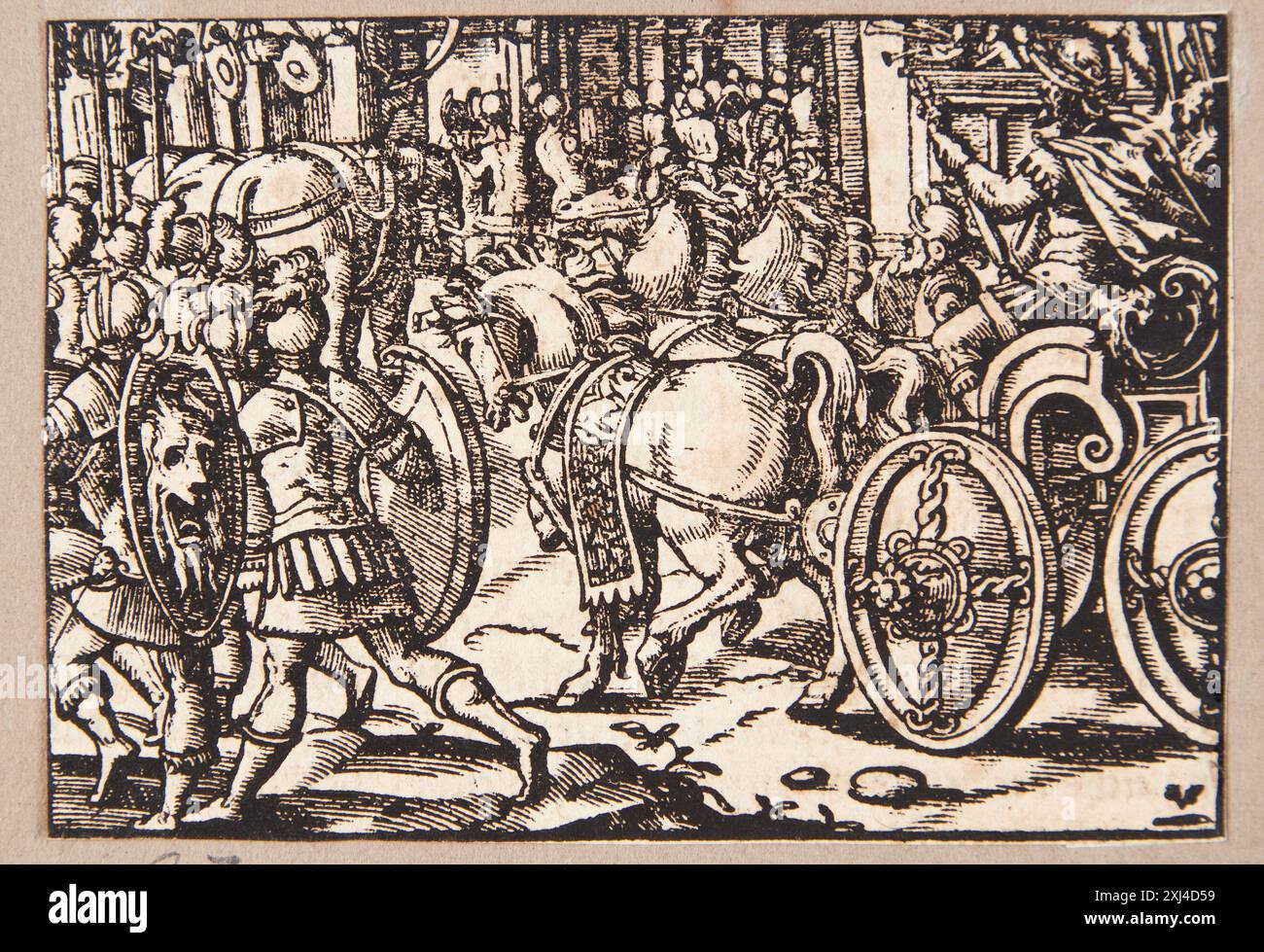 Tobias Stimmer's woodcut depicts the triumphal procession of Roman ...
